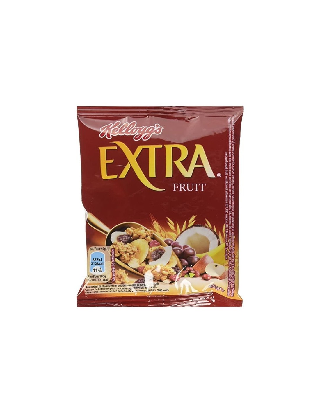 Extra Fruit Kellogg's - Cartone 32 Confezioni (mono-porzione) da 45 gr.